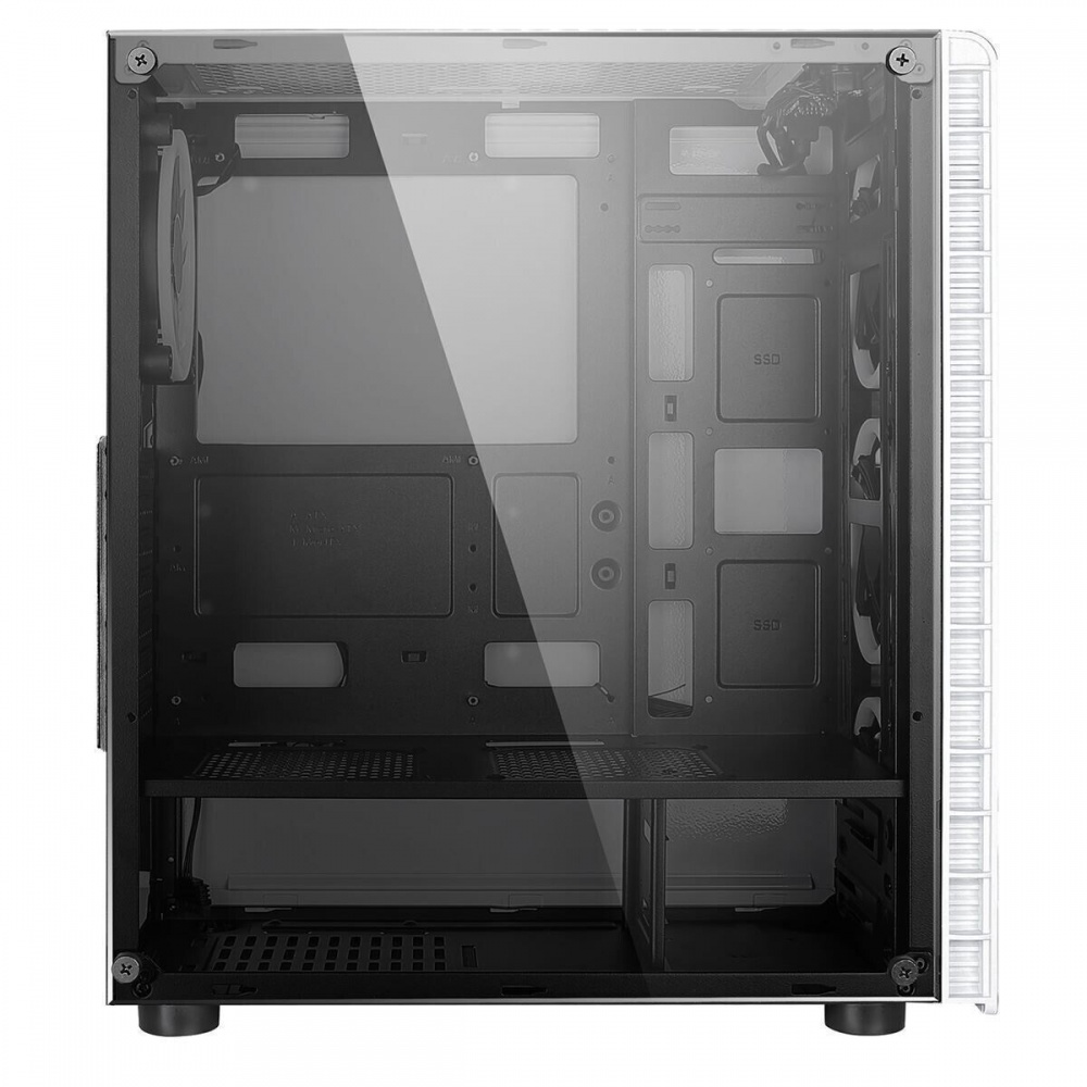 CiT Raider Mid ATX Gaming Case 4 x Halo Spectrum RGB Fans White ...